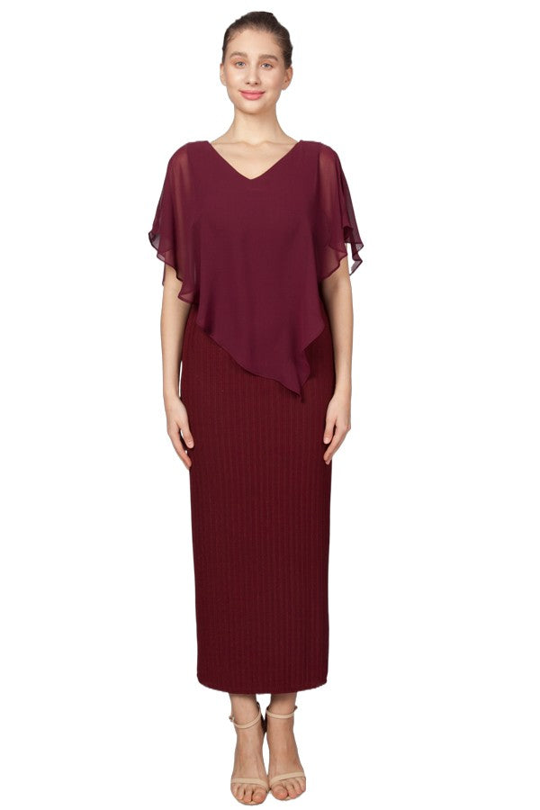 Chiffon Overlay Maxi Dress 224267