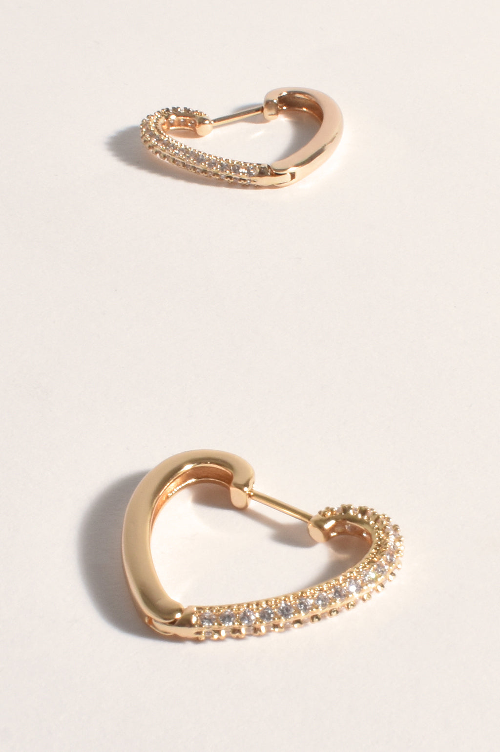 Diamante Front Heart Hoops